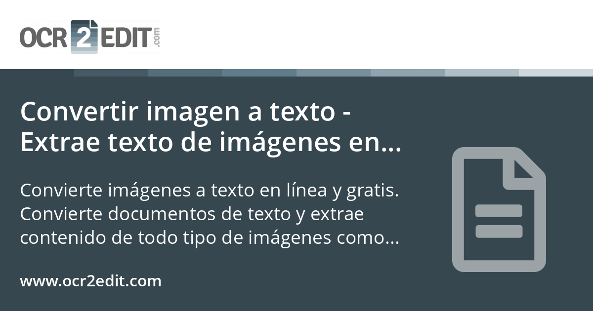 Convertir imagen a texto - Extrae texto de imágenes en línea
