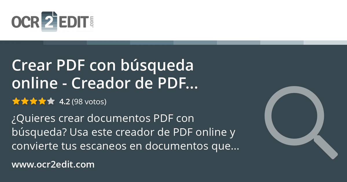 Crear PDF con búsqueda online - Creador de PDF gratuito