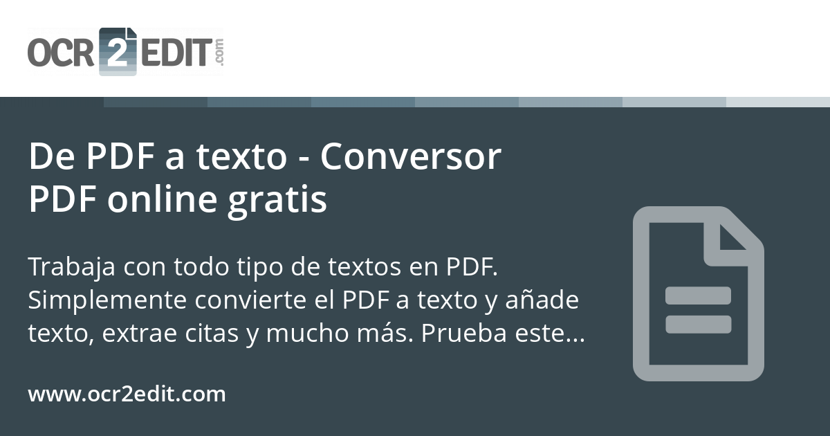 De PDF a texto - Conversor PDF online gratis