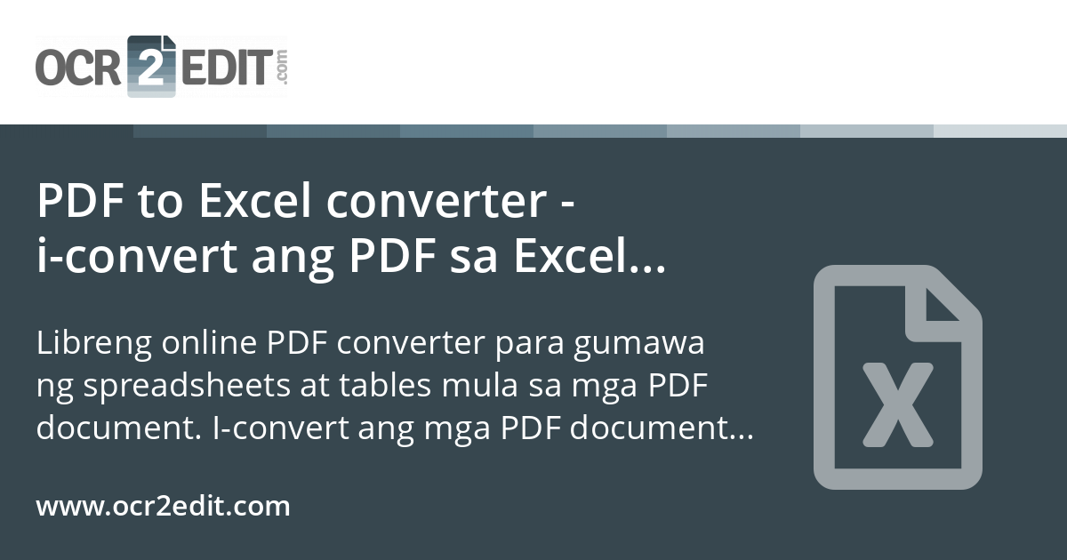 PDF to Excel converter - i-convert ang PDF sa Excel online