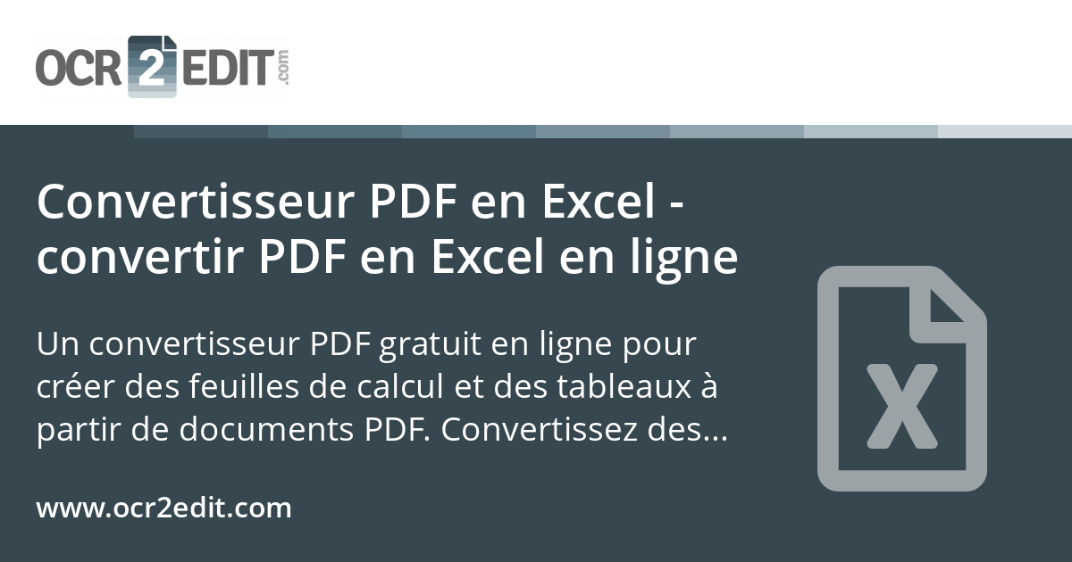 Convertisseur de PDF en Excel – convertissez de PDF en Excel en ligne