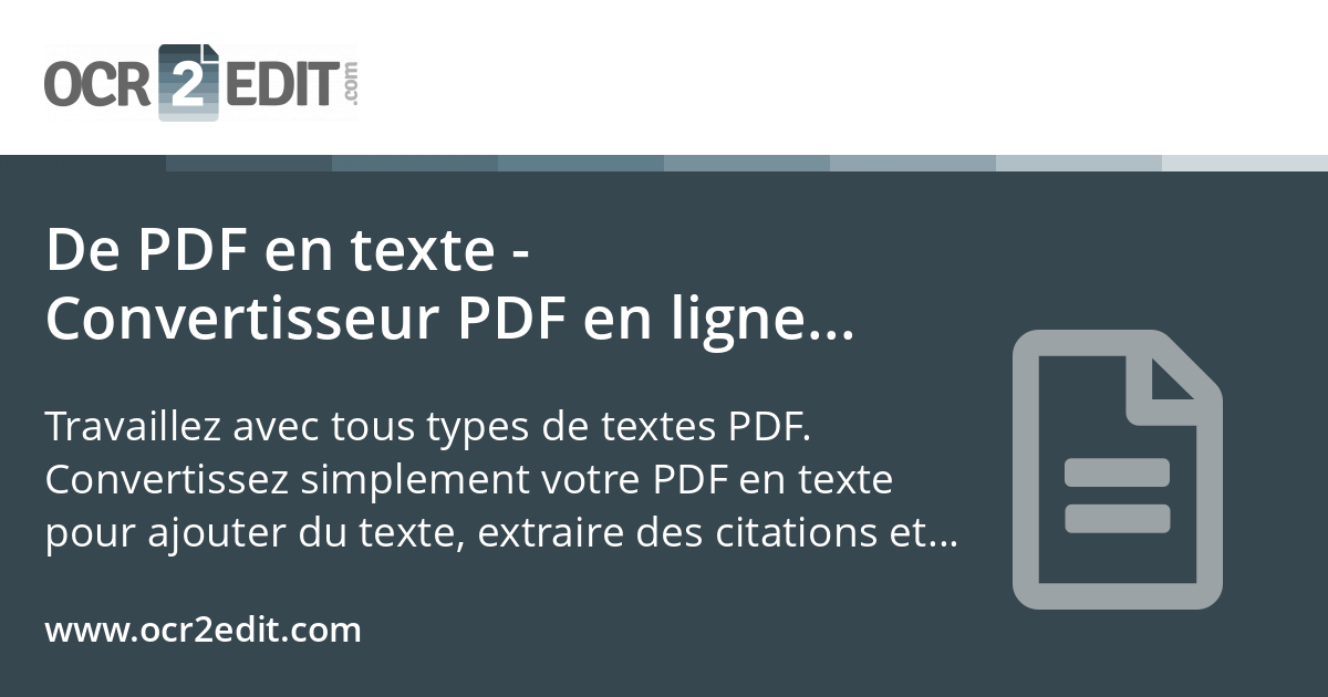 De PDF en texte - convertisseur PDF en ligne gratuit