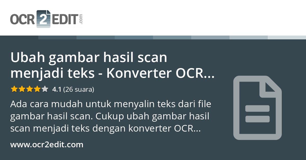 Ubah gambar hasil scan menjadi teks - Konverter OCR online