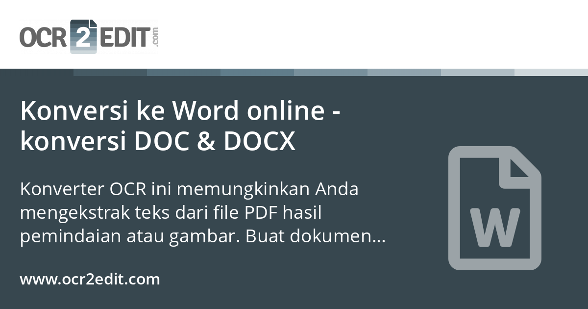 Konversi ke Word online - konversi DOC & DOCX