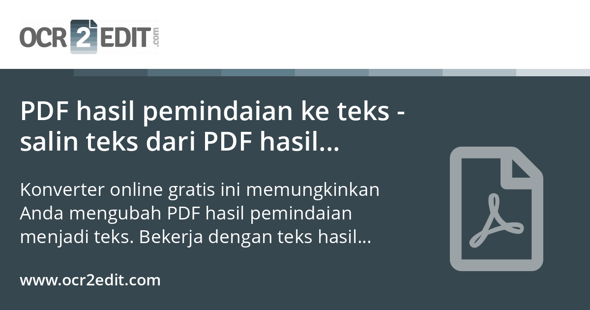 PDF hasil pemindaian ke teks - salin teks dari PDF hasil pemindaian