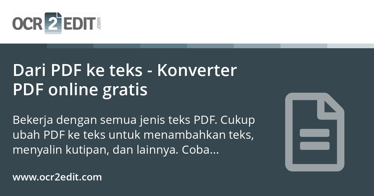 Dari PDF ke teks - Konverter PDF online gratis