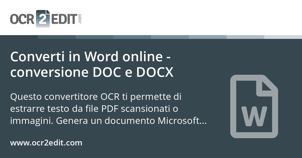 Converti in Word online - Conversione DOC & DOCX
