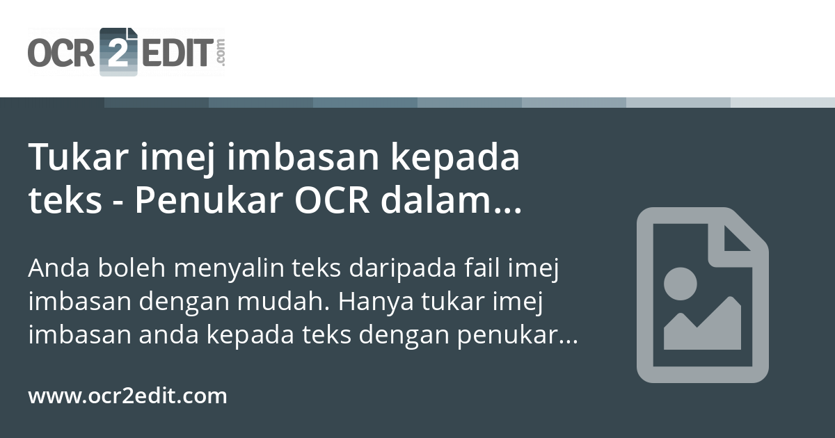 Tukar imej imbasan kepada teks - Penukar OCR dalam talian