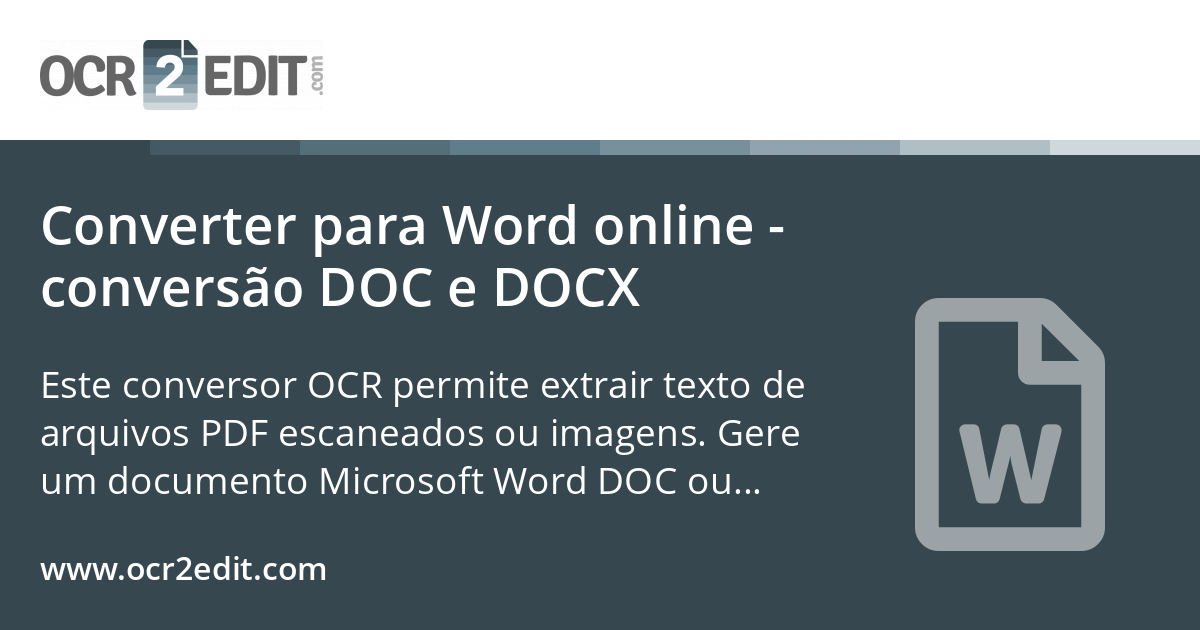 Converter para Word online - conversão DOC e DOCX